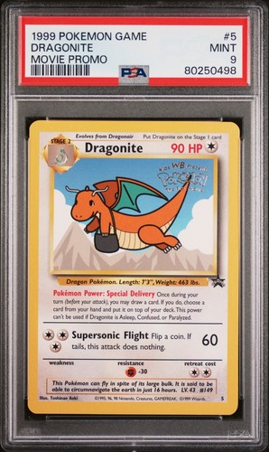 1999 Pokemon Game Dragonite Movie Black Star Promo #5 PSA 9 MINT | eBay