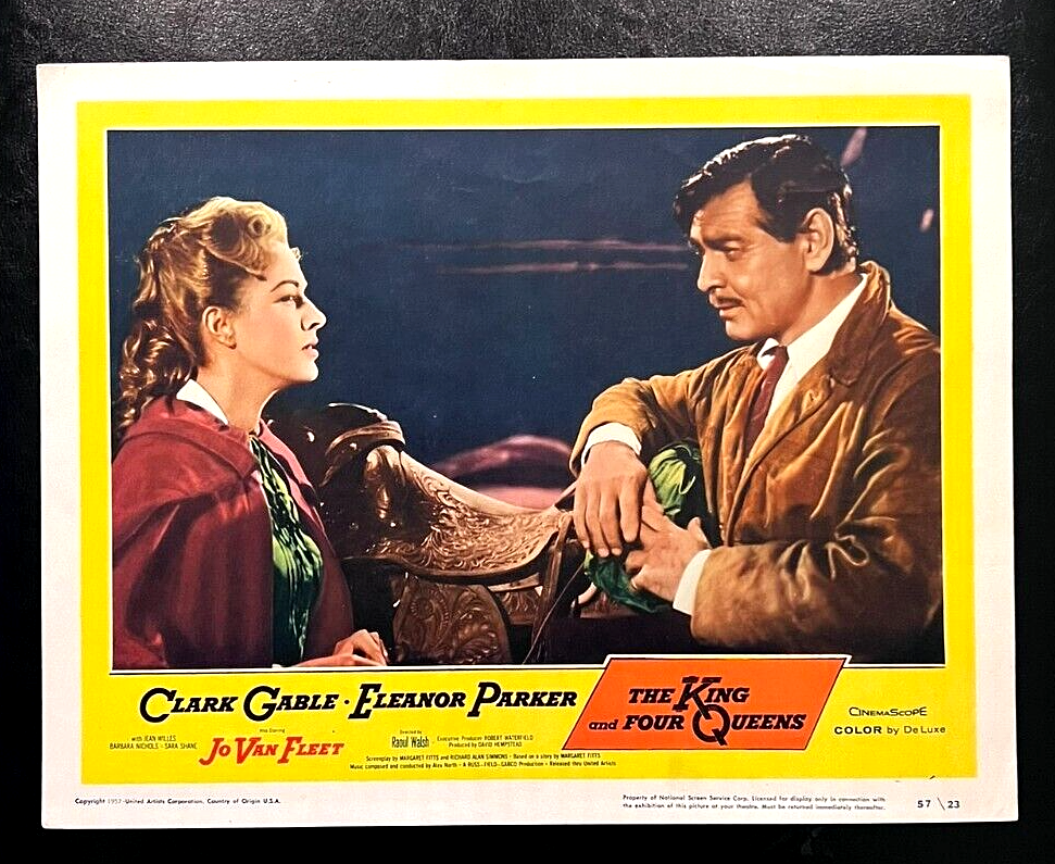 THE KING AND FOUR QUEENS 1957 LOBBY CARD, CLARK GABLE, ELEANOR PARKER ...