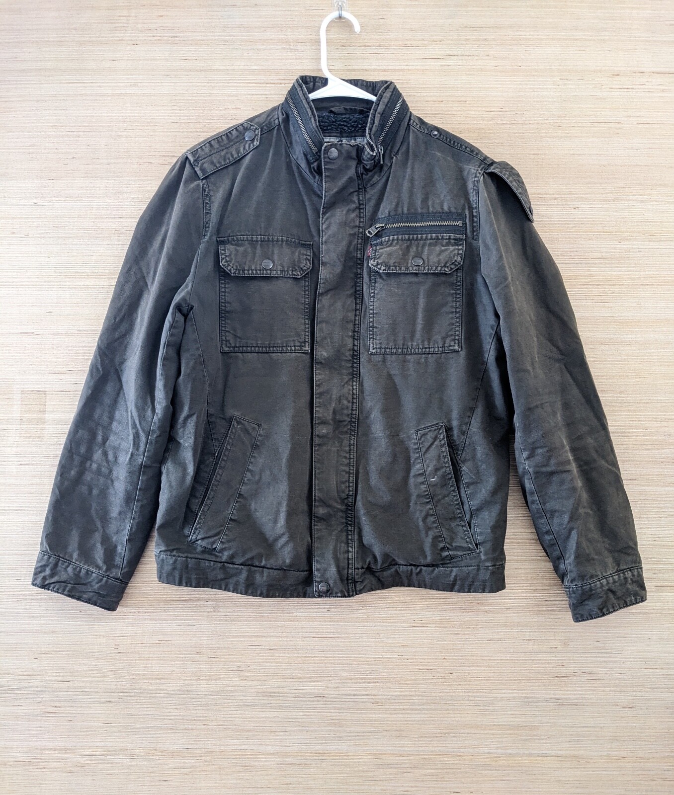 Levis Mens Military Jacket Brown Small Sherpa Lined L… - Gem