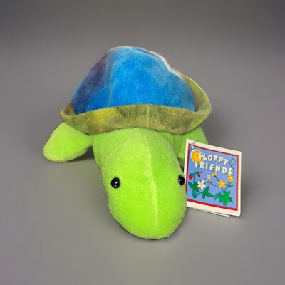 Vintage 'Floppy Friends' Tinkerbelle Turtle Green Plush Beanie Toy W ...