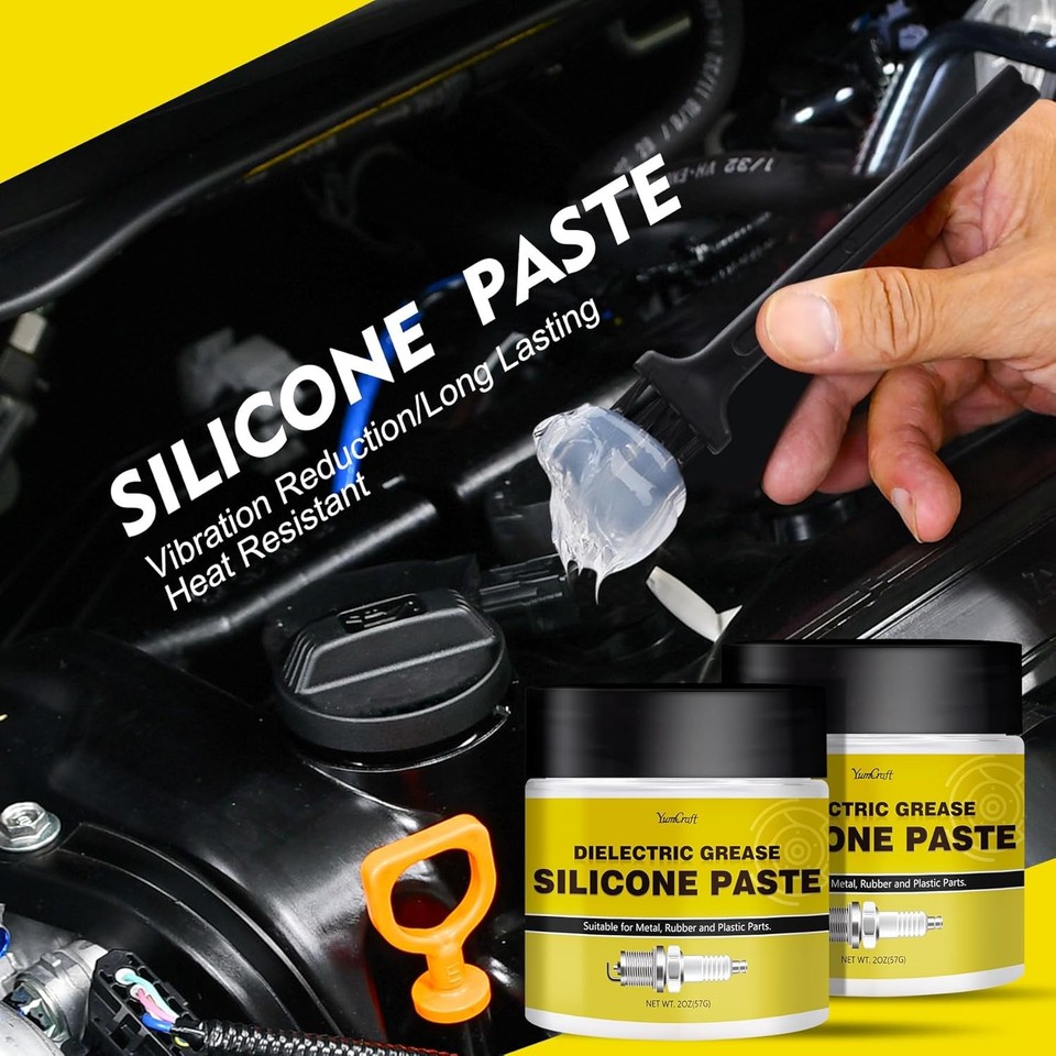 Dielectric Grease, 4oz Silicone Grease - Paste with Brush, Sealant ...