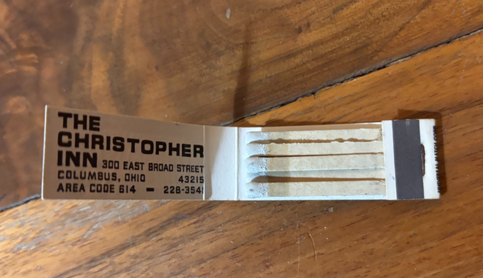 Mini Matchbook The Christopher Inn Restaurant Columbus Ohio | eBay
