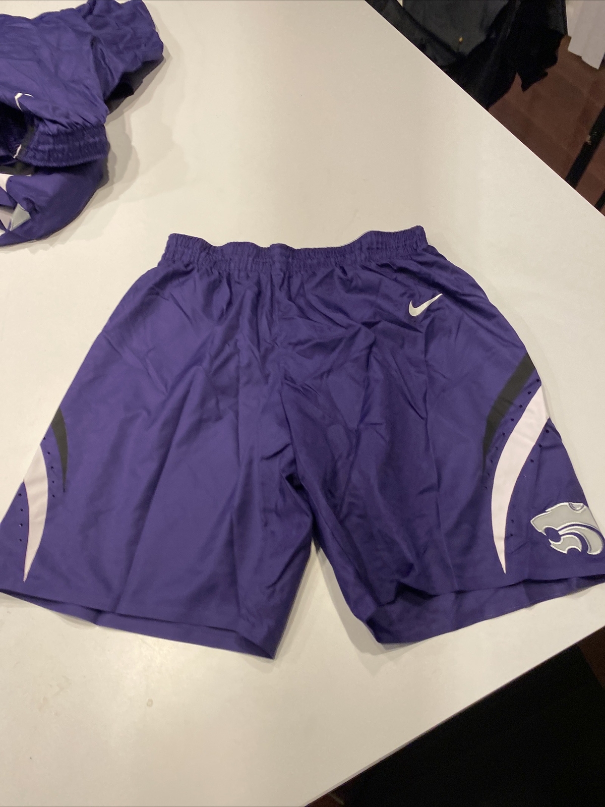 Game Worn Used Kansas State Wildcats KSU Basketball Shorts Nike Size 32 ...
