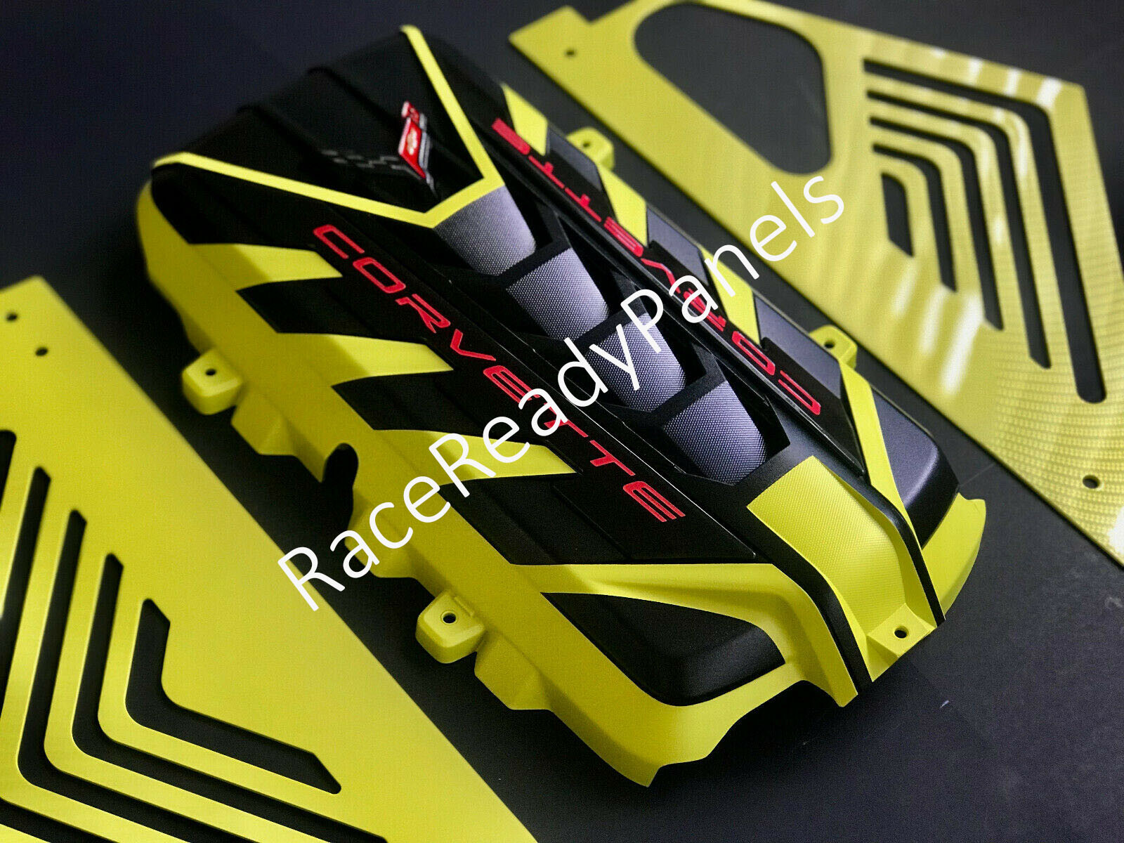 2020/25 CORVETTE C8 ENGINE COVER ACCELERATE YELLOW CARBON FIBER ...