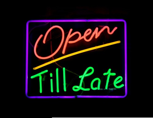 Open Till Late Neon Light Sign 20"x16" Lamp Glass Decor Space Bar Wall ...