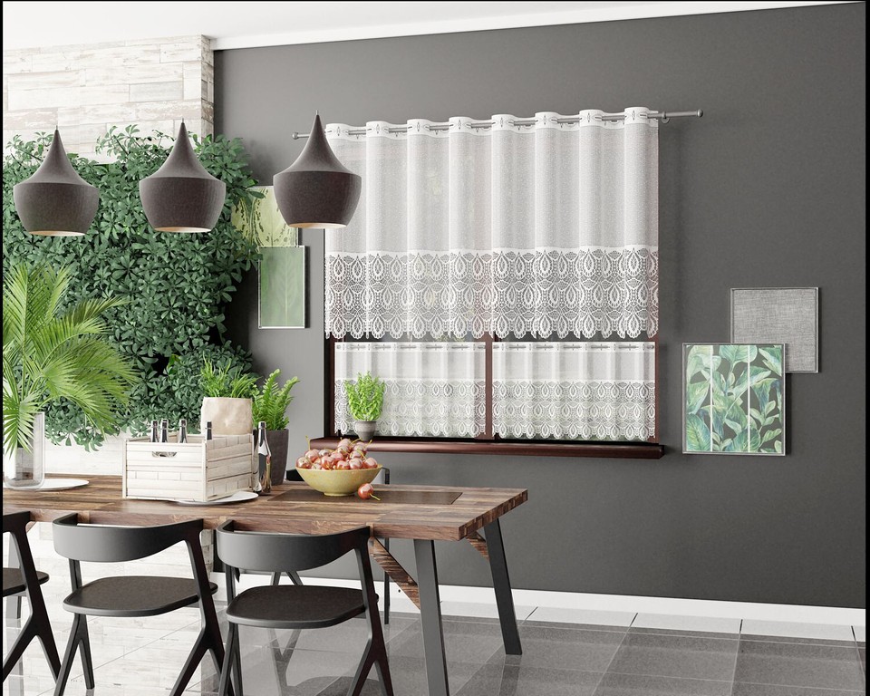 NEW Jacquard Cafe kitchen Net Curtains, price per metre 30 35 40 60 90 ...