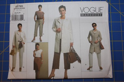 Vogue Pattern Wardrobe #V2795 Size 20,22,24 Misses Jacket, Pants, Top ...