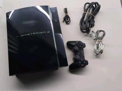 Sony PS3 Playstation 3 Fat Console CECHE01 80GB Backward Compatible PS1 ...