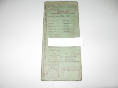 FBD 359 1949 Triumph 2000 Renown Vintage Green Buff Log Book ...