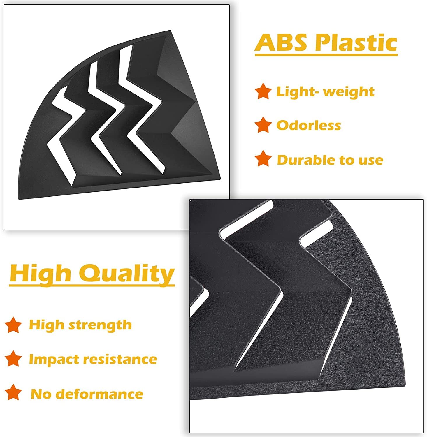 2pcs Side Window Scoop Louvers ABS Sun Shade Cover For 1999-2004 Ford ...
