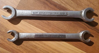 Vintage Craftsman SAE 1/2-9/16 +5/8+11/16 Flare Nut Line Wrenches V ...
