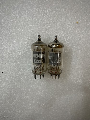Siemens EI ECC83 12AX7 Long Plate O Getter NOS Tested Excellent Matched ...