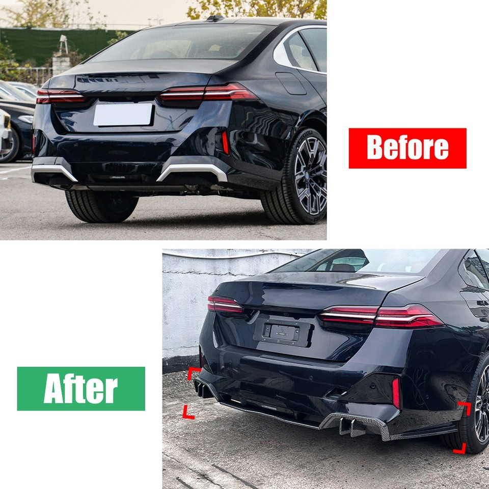Rear Bumper Diffuser Lip Carbon Fiber Look For 2024+ BMW 5 Series I5 ...