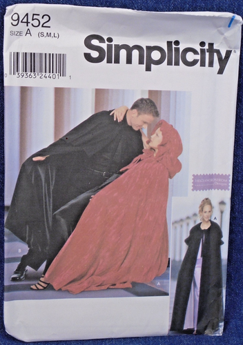 Simplicity Pattern 9452 Adult Long Hooded Capes Costume Fantasy Cosplay ...