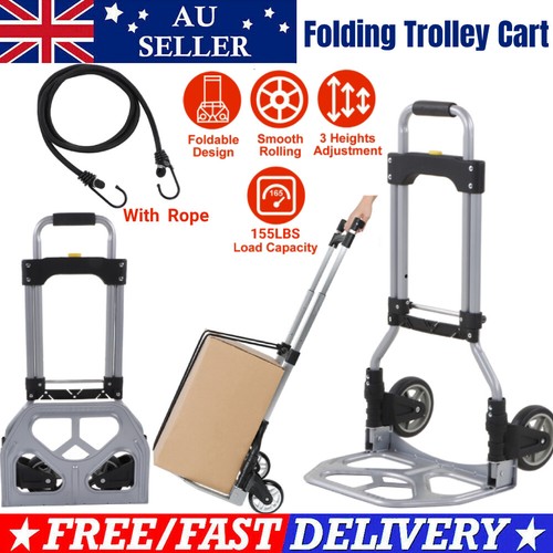80Kg Portable Folding Trolley Foldable Truck Luggage Cart Heavy Duty ...