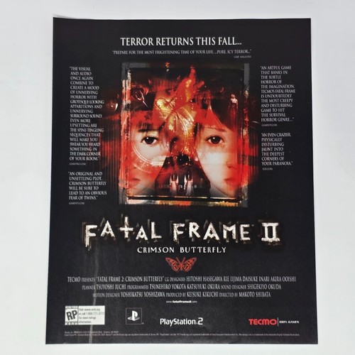 Fatal Frame II 2 PlayStation PS2 Terror LARGE Print Ad/Poster Promo Art ...