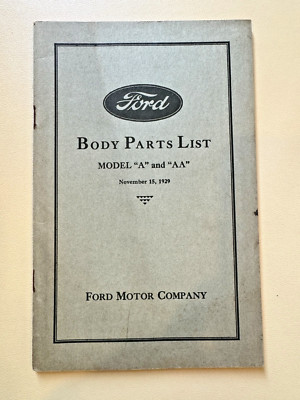 Ford Body Parts List Midel A and AA | eBay
