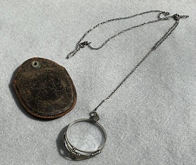 Antique Prince-Nez Spectacles Eyeglasses Sterling Chain Signed TP ...