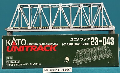 23-043 Kato UNITRACK N Scale 9 3/4" Silver Truss Bridge 1 piece in ...