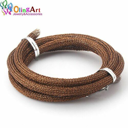 1m/lot 6.0mm Wire Plastic Hollow Tube Mesh Metal Colorful Diy Bracelets ...