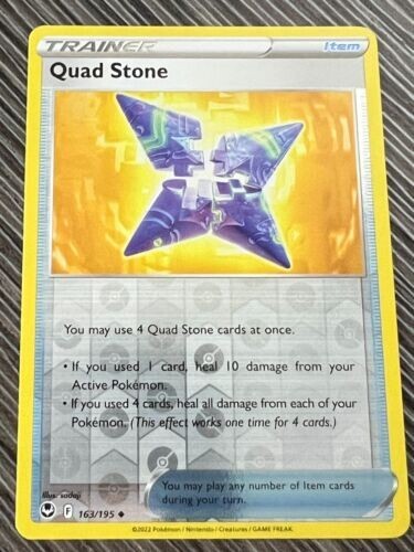Pokemon : SWSH SILVER TEMPEST QUAD STONE 163/195 UNCOMMON REVERSE | eBay