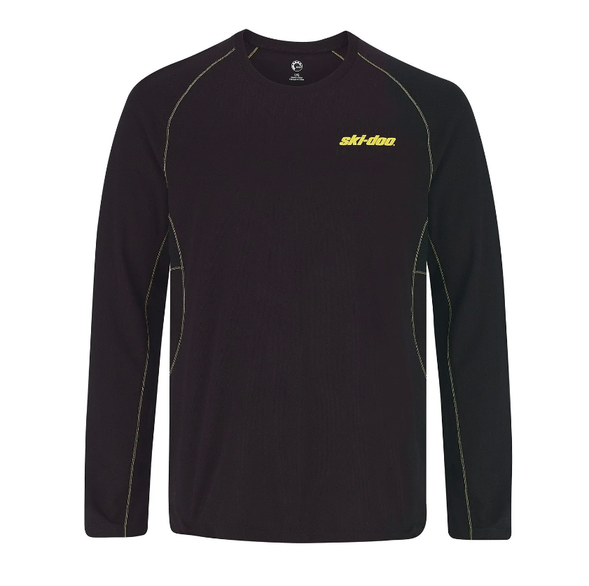 NEW SKI-DOO MENS ULTRALIGHT BLACK THERMAL BASE LAYER (TOP) 4540241496 ...
