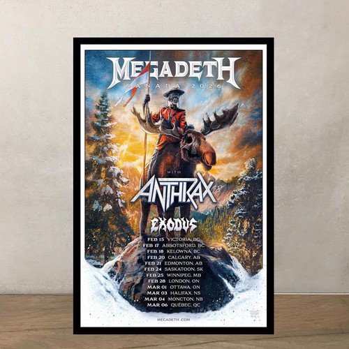 Megadeth Live in Canada 2026 Tour Poster – Epic Metal Concert Art ...