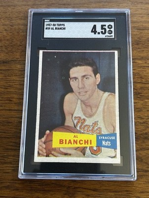 1957 Topps basketball card #59 Al Bianchi Syracuse Nationals RC Rookie ...
