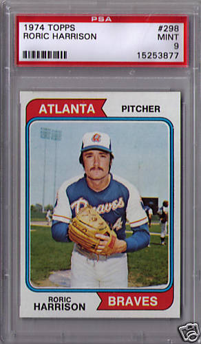 1974 Topps Roric Harrison Atlanta Braves 298 PSA 9 MINT | eBay