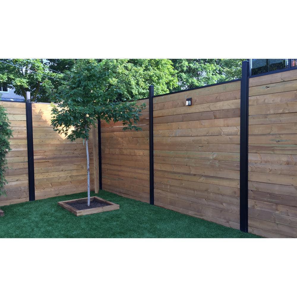 Fence Rail 6ft Aluminum Channel Kit Composite Slipfence Post Black ...