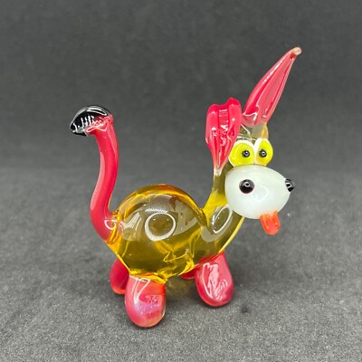 Red Glass Donkey Figurine – Handmade Blown Glass Donkey Sculpture ...