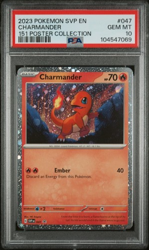 Pokemon 151 Poster Collection Promo Charmander #047 PSA 10 #7069 | eBay