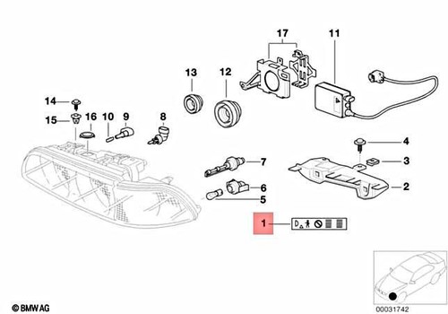 Genuine BMW E32 E38 Z3 Xenon Light LABEL STICKER WARNING OEM ...