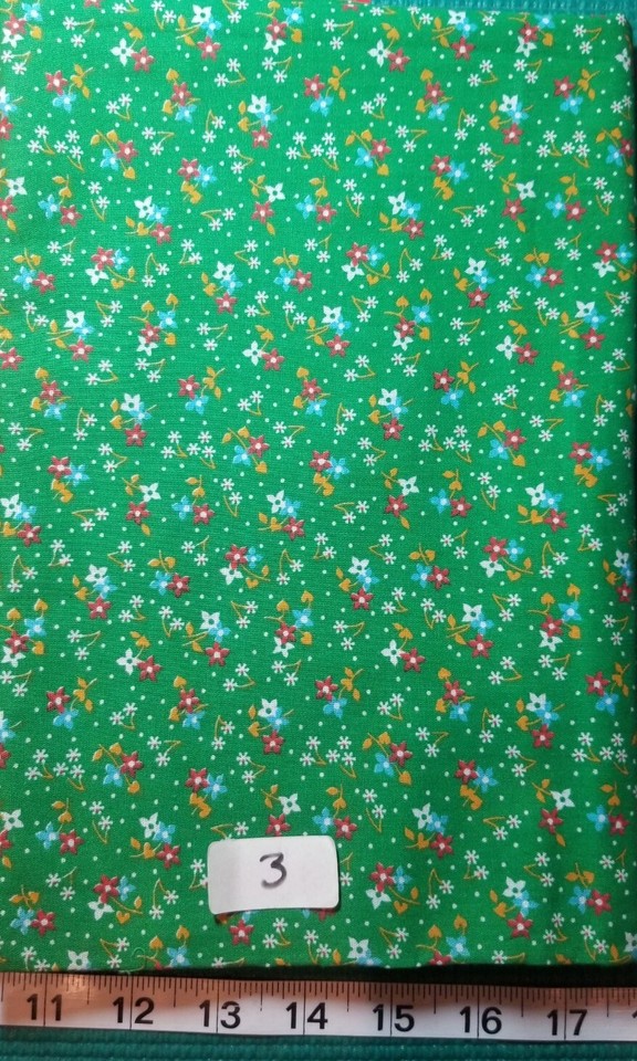 YOUR CHOICE VTG SCRAPS 1970 calico Floral Holly Hobbie style cotton ...
