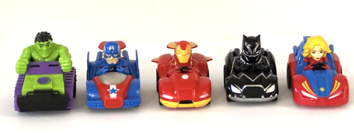 Marvel Super Hero Adventures Pull Back Cars Captain America Hulk Iron ...