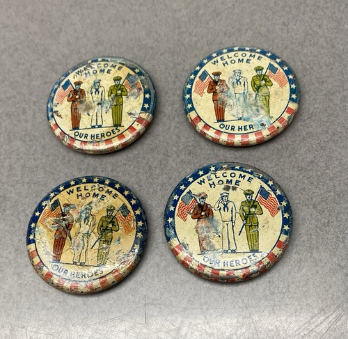 Vintage Ww2 Welcome Home Button Pinback Face No Pins Lot Of 4 | eBay