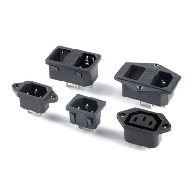 IEC Power Socket Connector AC 250V 10A Male Female Plug Jack 3 Pin PCB ...