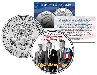 KENNEDY BROTHERS John Robert Ted 2014 50th Anniversary JFK Half Dollar ...
