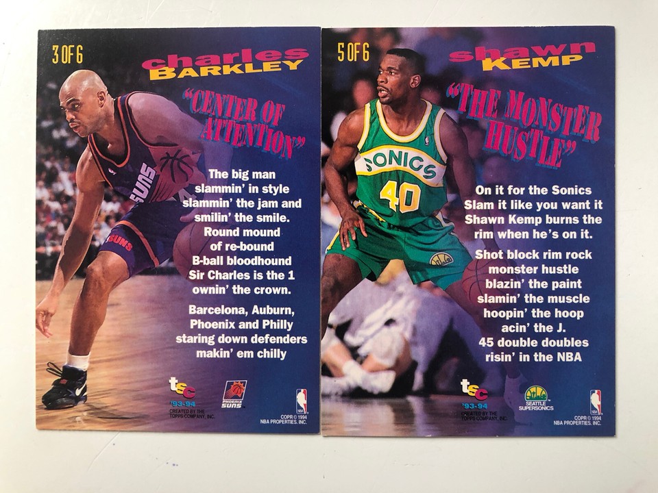 1993-94 Topps Stadium Club Rim Rockers Shawn Kemp Charles Barkley | eBay