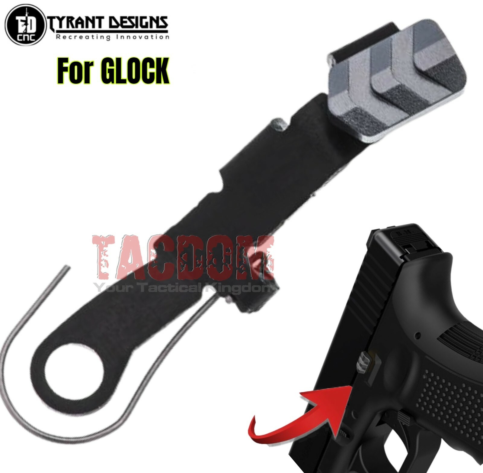 Tyrant Designs Extended Slide Stop Release GLOCK Red Blue Black Grey ...
