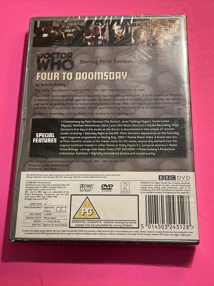 Doctor Who: Four to Doomsday DVD (2008) Peter Davison PAL UK New Sealed ...