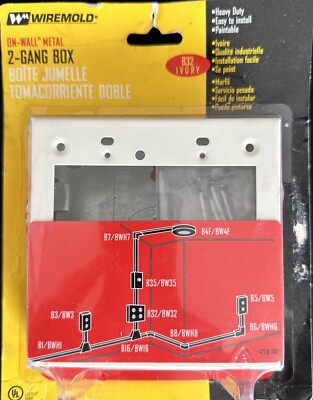 Wiremold 2-Gang Ivory Box B32 Wiremold | eBay