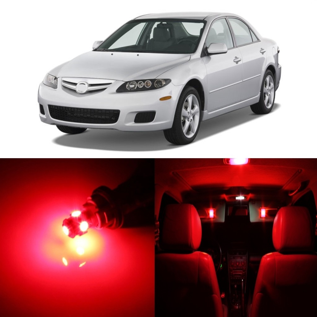10 x Red LED Interior Lights Package For 2003 - 2008 Mazda 6 + PRY TOOL ...