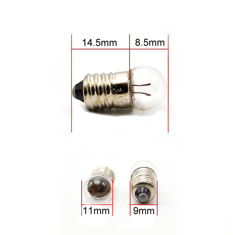 0.3A Small Light Bulbs Miniature Round Physical Experiment Screw 1.5V 2 ...