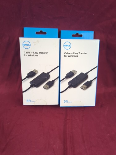 Lot of 2 Genuine Dell Easy Transfer USB 2.0 Cables 6ft for Windows ...