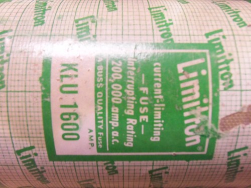 LIMITRON KLU1600 FUSE 200,000 AMP 600V CLASS L FUSE | eBay