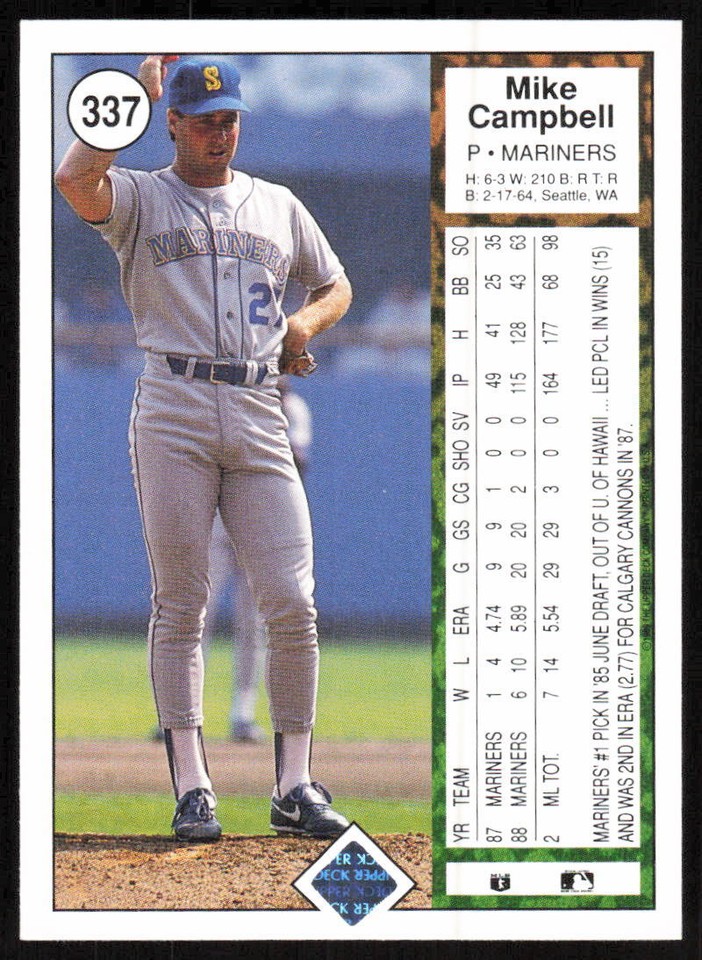 1989 Upper Deck #337 Mike Campbell - FREE SHIPPING | eBay