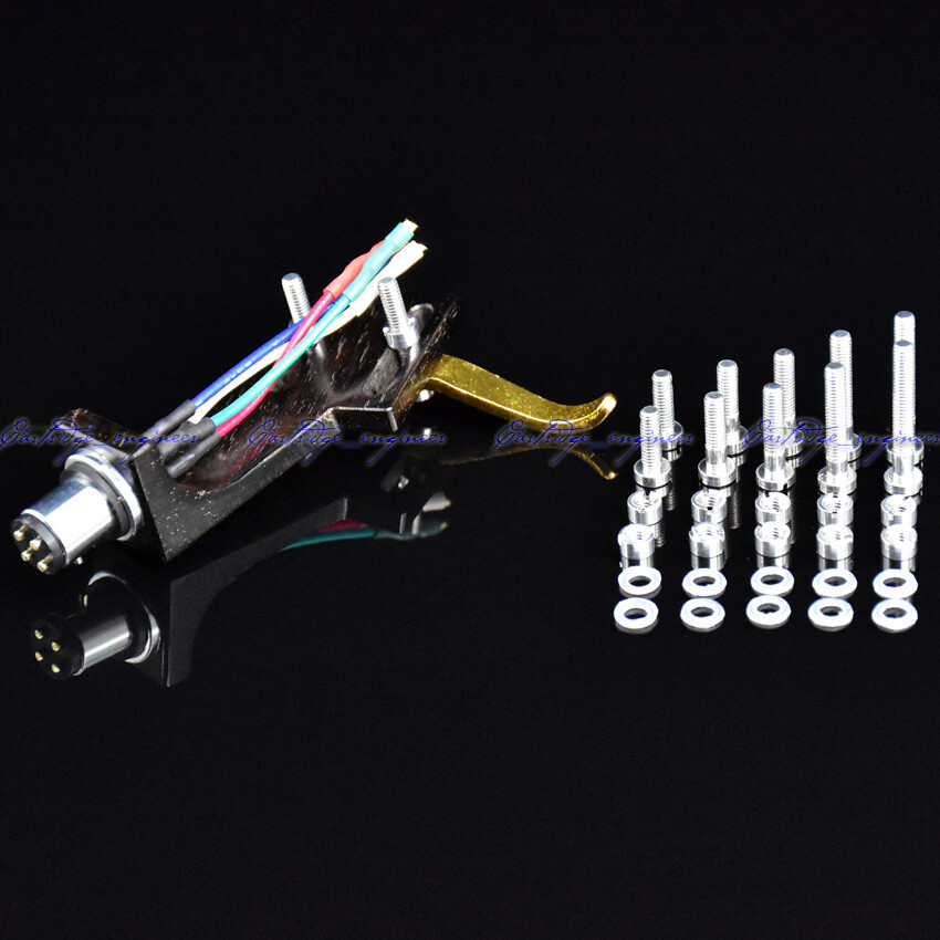 New 10pcs/lot OFC leadwire ebony wood straight tonearm CNC Angled ...