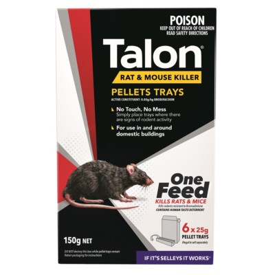 TALON PELLET TRAYS 150g (6 x 25g) Selleys Rat Mouse Mice Bait Poison | eBay