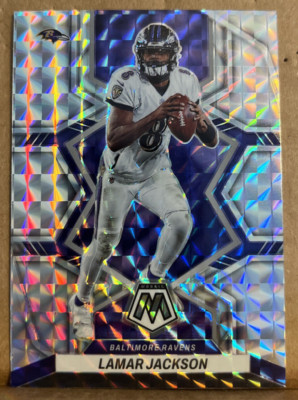 Lamar Jackson 2022 Panini Mosaic Silver Mosaic Prizm Card #13 Baltimore ...